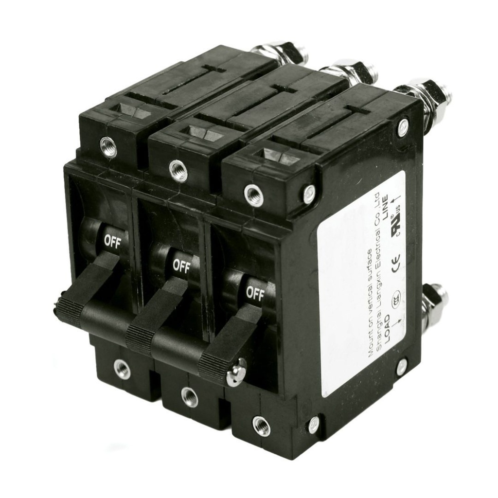 10 Amp, 3 Pole, 480V AC, Trip Curve: C, Rack & Panel Mount Screw ...