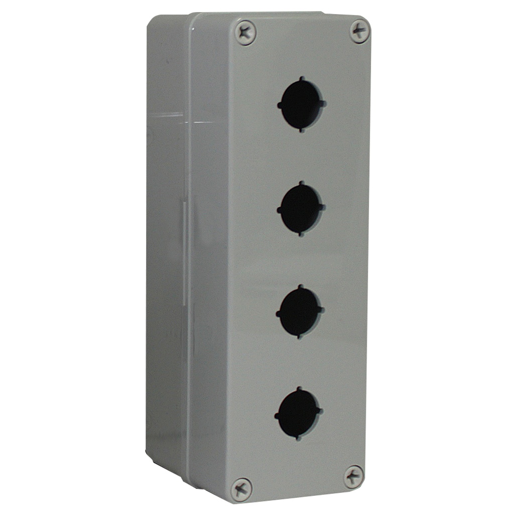 Push Button Enclosure, Four 30mm holes, Gray Cover, 6.7x5 ...