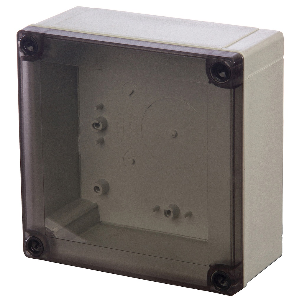 Plastic Enclosure Box, NEMA 4X, Smoked Clear Cover, 5x5x2 ...