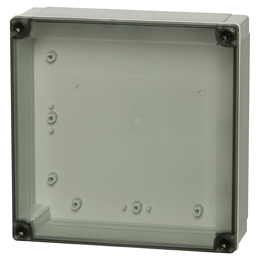 Plastic Enclosure Box, NEMA 4X, Smoked Clear Cover, 7x7x4 Inch | SourceASI