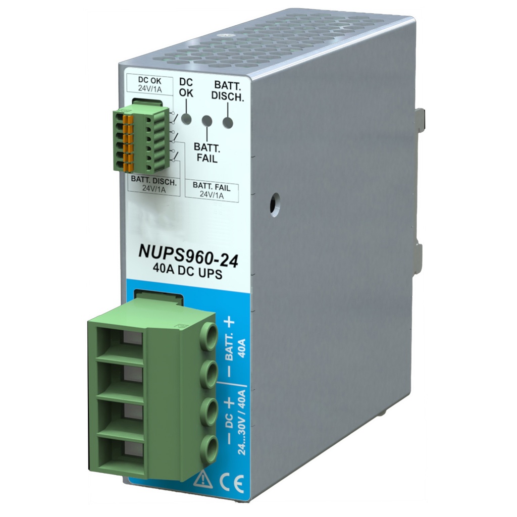 DIN Rail UPS 24V, 40A, Ultra Compact Housing | SourceASI
