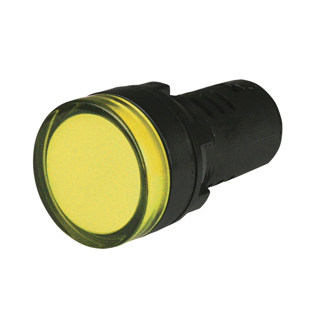 Yellow Indicator Light, 12V, 22mm, UL | SourceASI.com