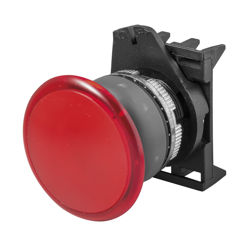 Red Illuminated Mushroom Push Button, 40mm Red Illuminate ...