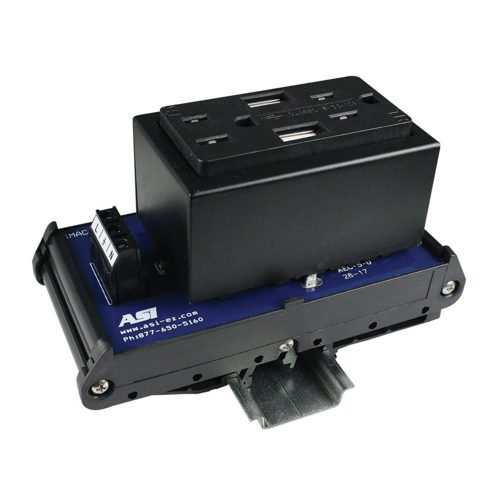 ASI IMACP02-USBC-5.0-B, Dual 120VAC Receptacle, Dual USB ...