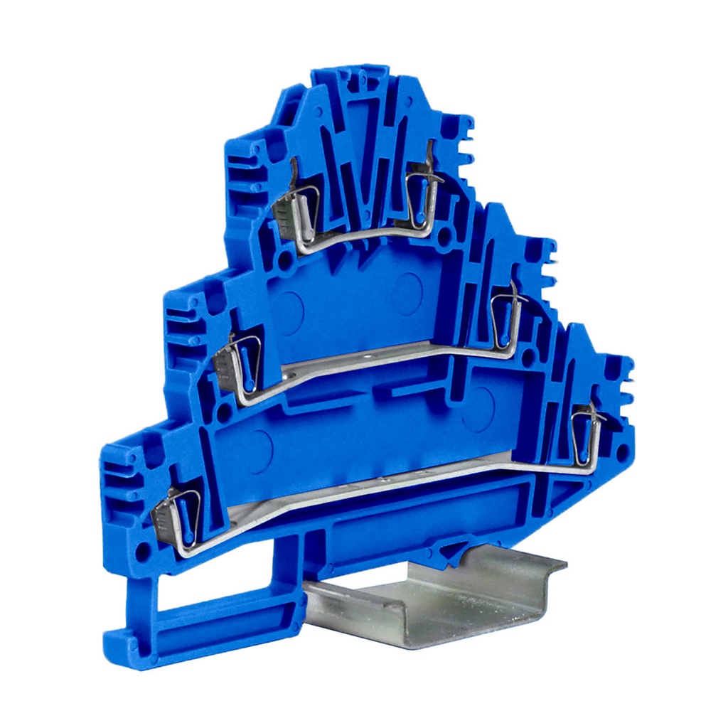 3 Level Terminal Block With Spring Connections, Blue Housing Exe ...