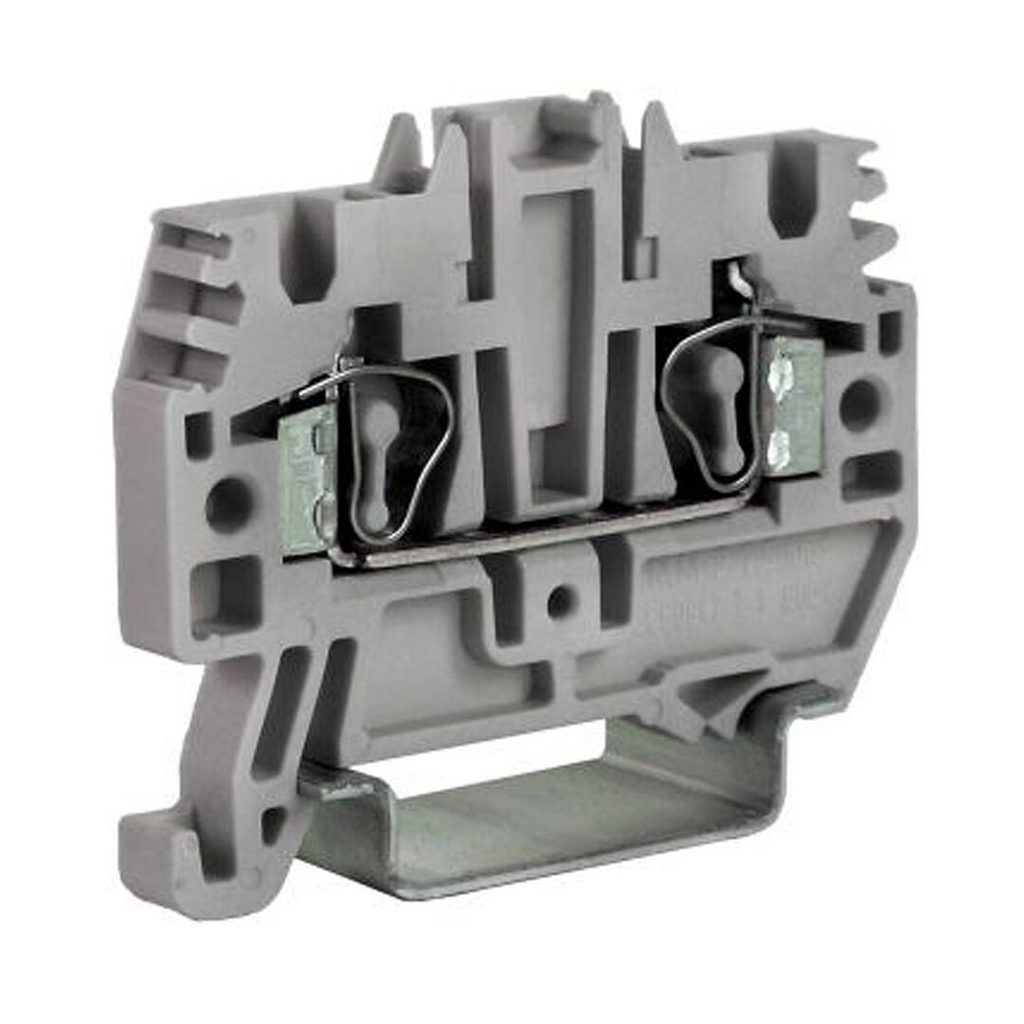 2 Wire Spring Terminal Block, DIN Rail Mount, Screwless Feed Through ...