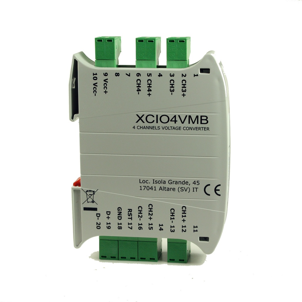 4 Channel Remote I/O Data Acquisition Module, Voltage Input, + or - 10V ...
