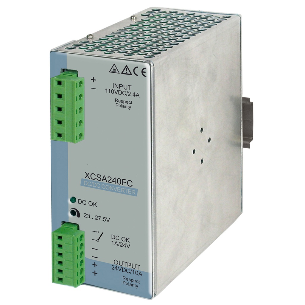 110V DC to 24V DC Converter, 10A, Compact, DIN Rail Mounted | SourceASI.com