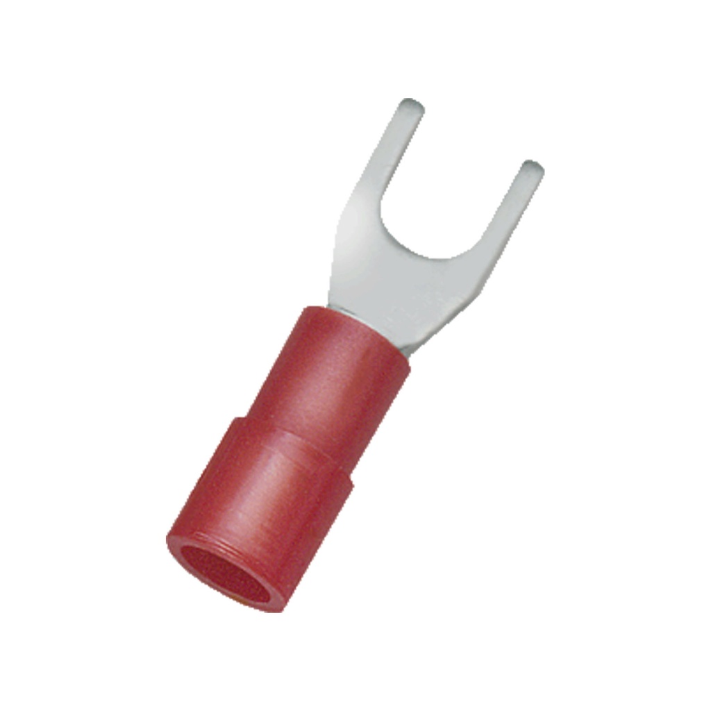 Spade Terminal, 22-16 AWG, Red Insulator, UL, 5mm Stud Size | SourceASI