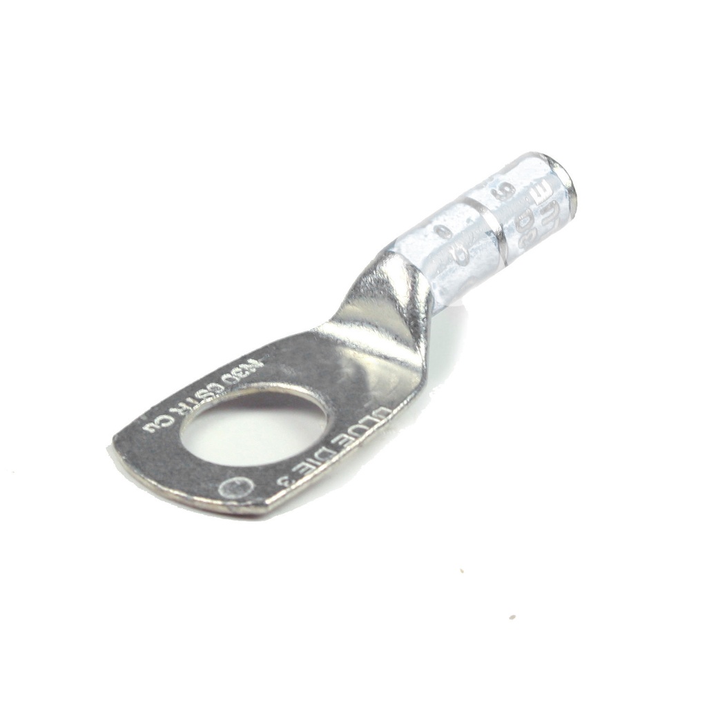 #3 AWG, 5/16 Inch Stud, Long Barrel Compression Lug, White | SourceASI.com