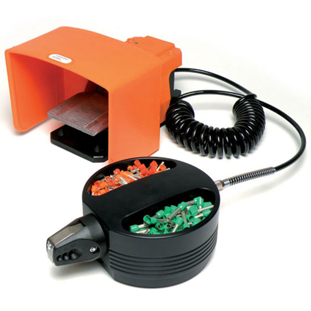 Foot Operated Wire Ferrule Crimper, 24-14 AWG, Pneumatic Bench Top Wire ...