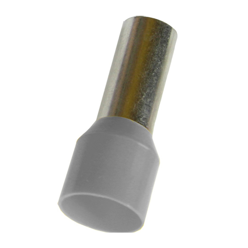 12 AWG Single Wire Entry Insulated Wire Ferrule, Gray | SourceASI.com