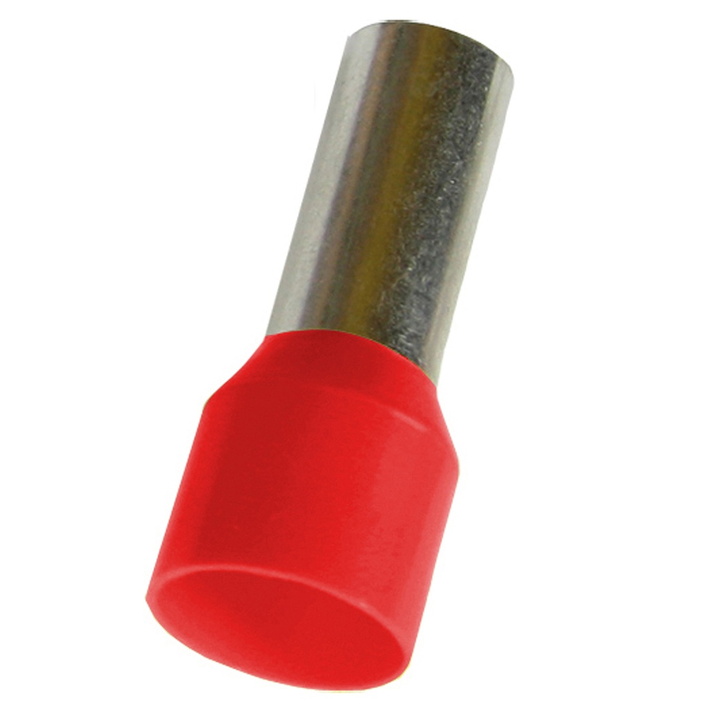 8 AWG Single Wire Entry Insulated Wire Ferrule, Red | SourceASI.com