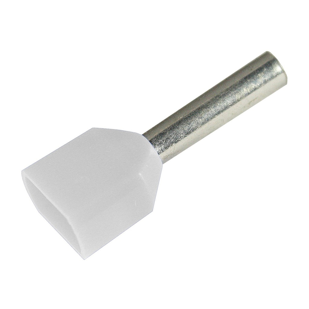 Double Entry Wire Ferrule, 20 AWG, White | SourceASI.com