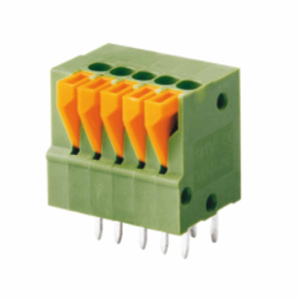 2.54 mm Pitch Fixed Printed Circuit Board (PCB) Terminal Block, Spring ...