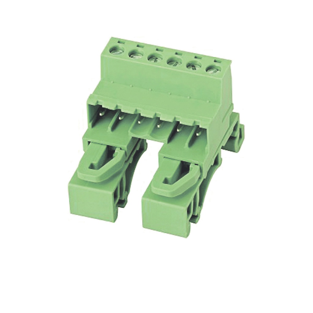 10 Position DIN Rail Mount Pluggable Connector 5 mm Pitch, Screw Clamp ...