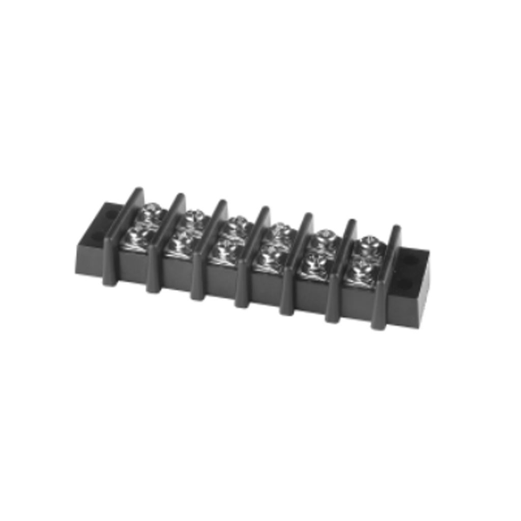 Barrier Terminal Block, 6 Position, Black | SourceASI