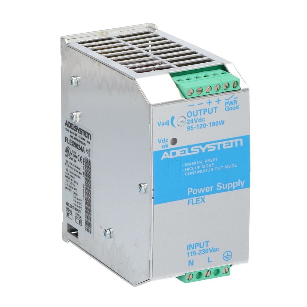 24V DC Power Supply, 5 Amp, 115-230V AC Input, Single Phase, DIN Rail ...