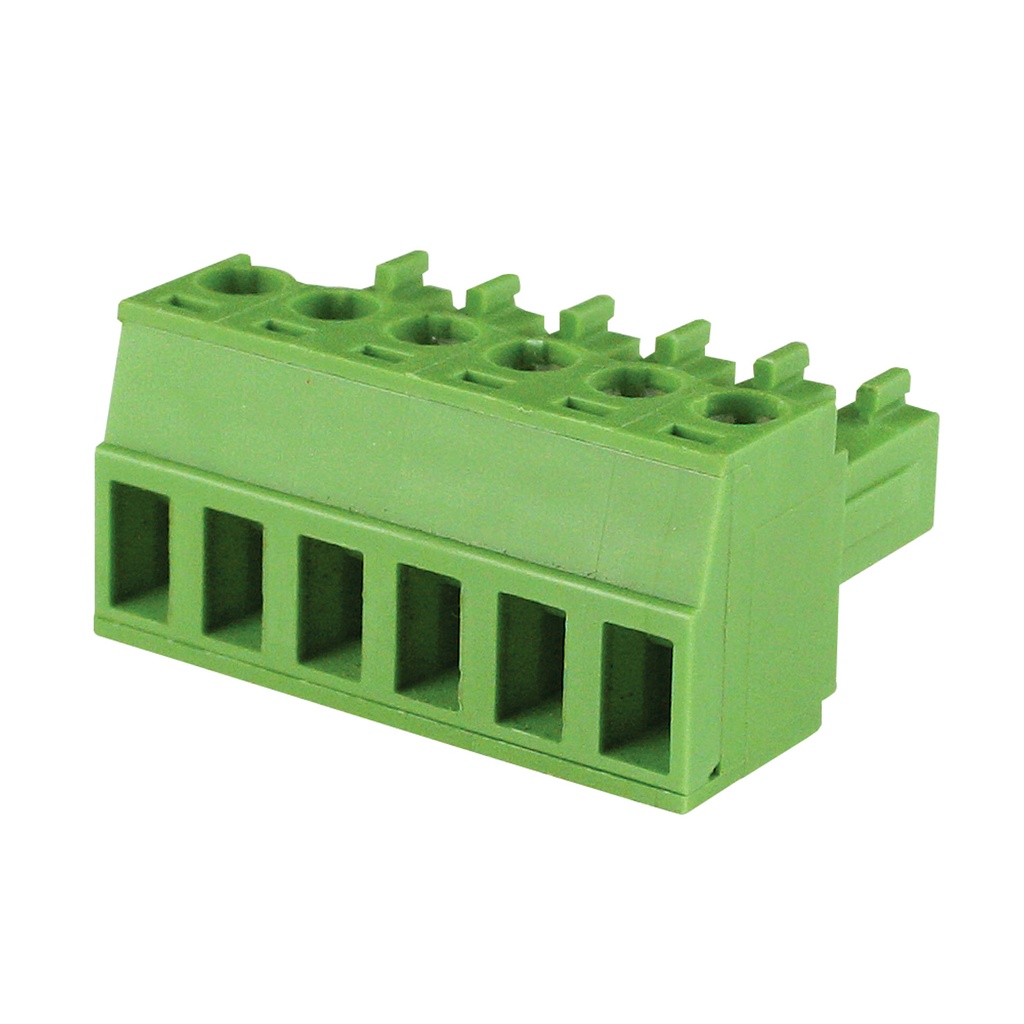 6 Position 3.81mm Pluggable Terminal Block, Screw Clamp, Green Housing ...