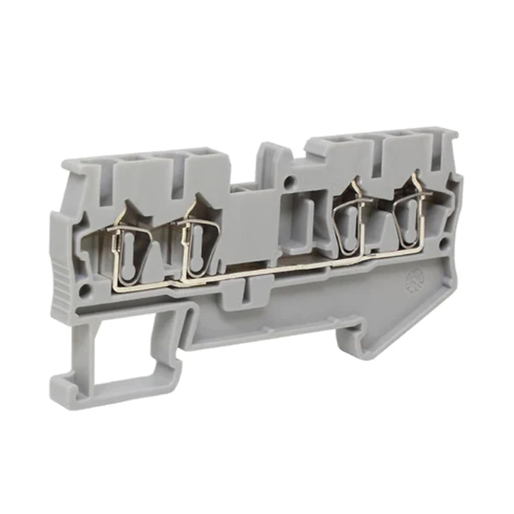 4-wire Spring Terminal Block, DIN Rail Mount 4 Wire Screwless Terminal ...