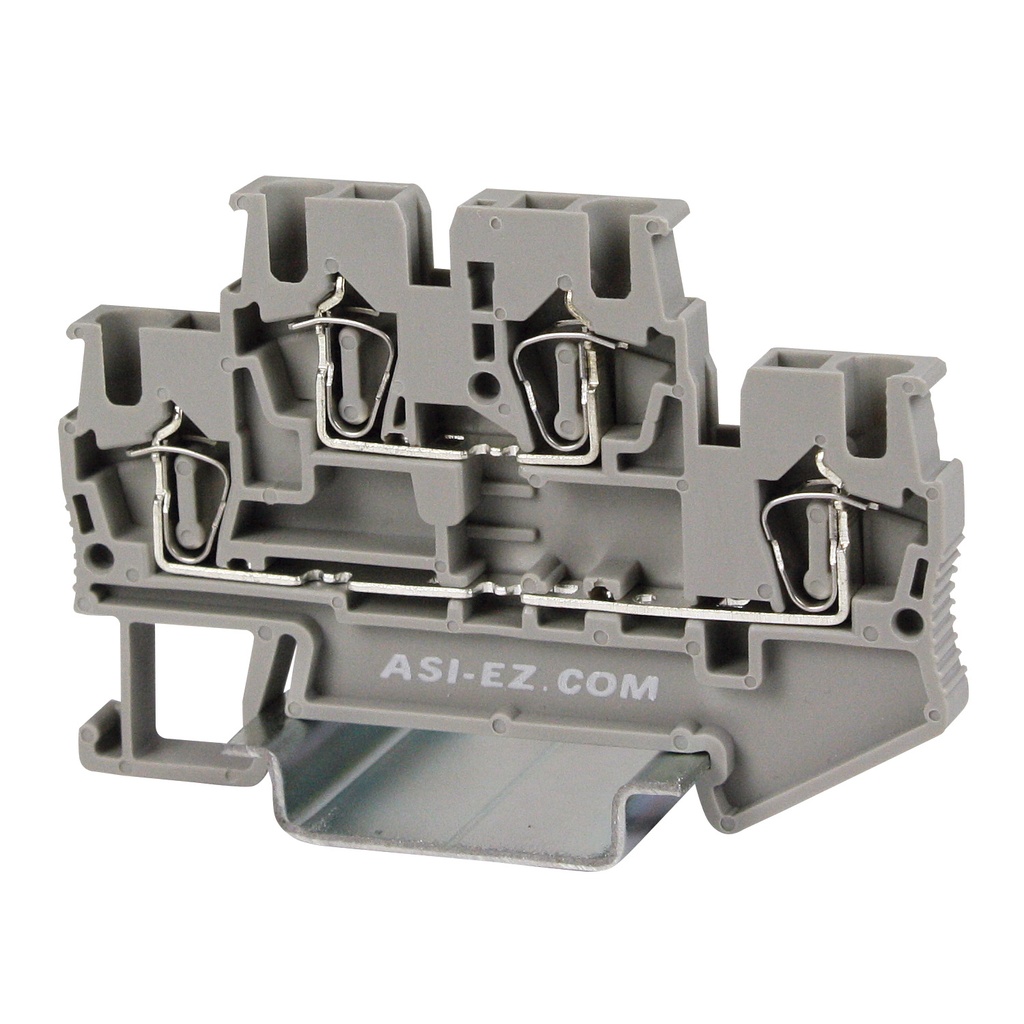 2 Level Spring Terminal Block, DIN Rail Mount, Screwless Terminal Block ...