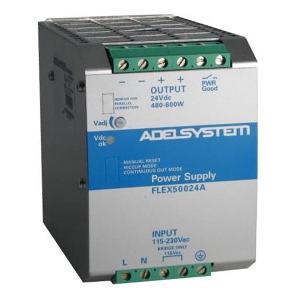 24V DC Power Supply, 25 Amp, 400-500V AC Input, Three Phase, DIN Rail ...