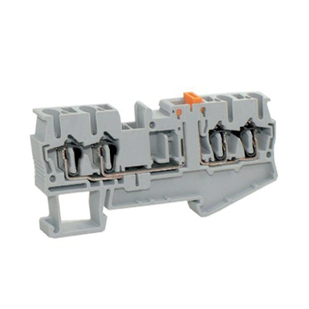 Knife Disconnect Spring Terminal Block, DIN Rail Mount, 4 Wire, 24-12 ...
