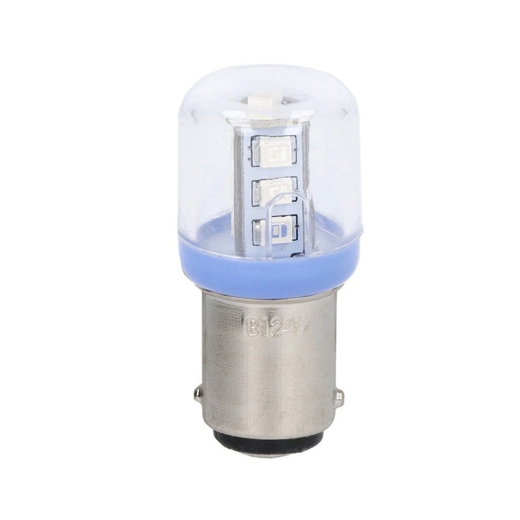 Blue LED Bulb, 230-240V AC, BA15D Base | SourceASI