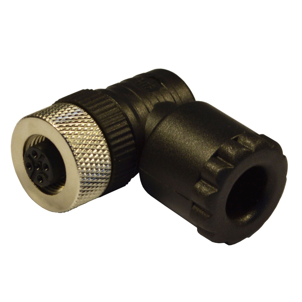 M12 90 Degree Female field wireable connector with screw terminal, PG9 ...