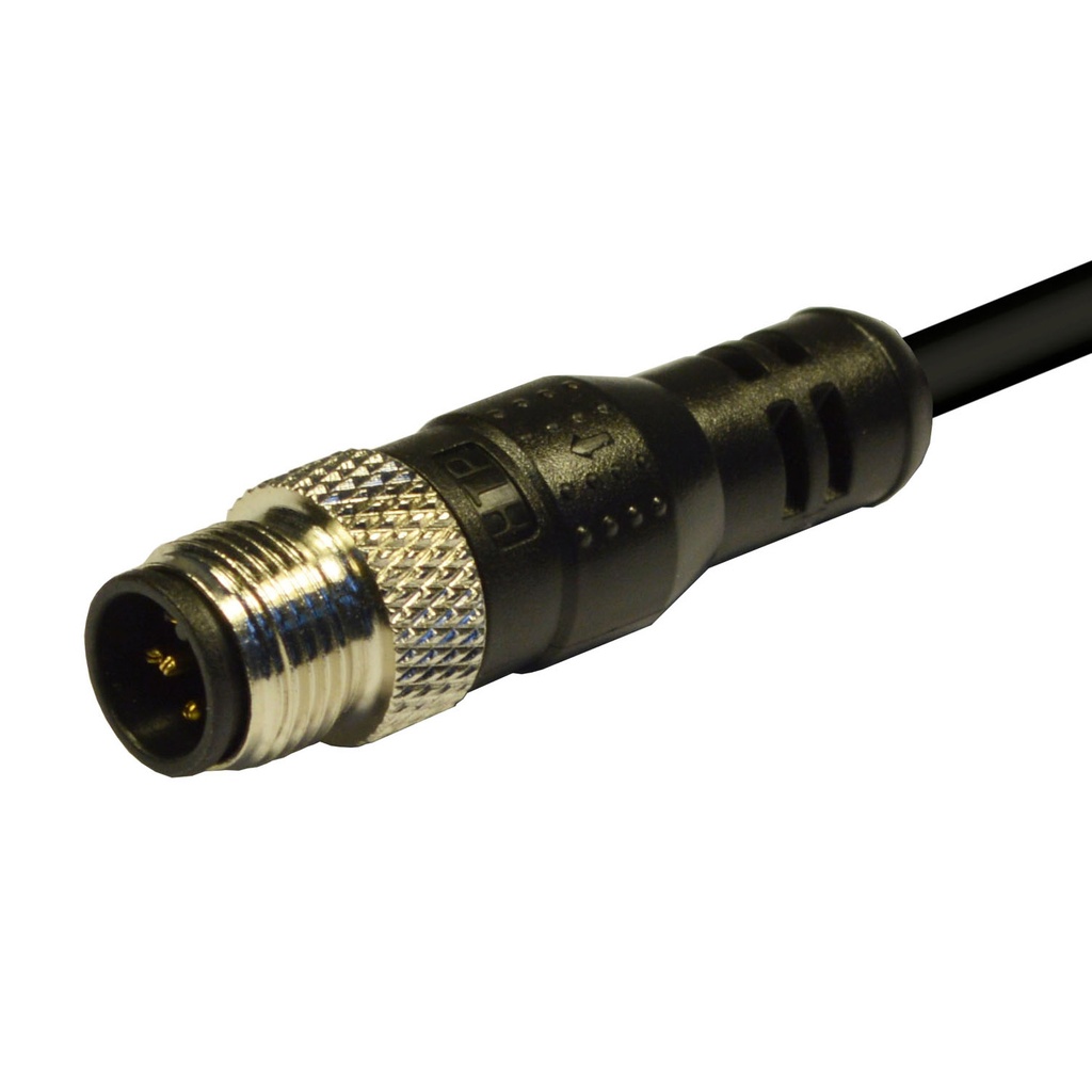 M12 Cable Assembly with 4 Pin straight male connector to ...