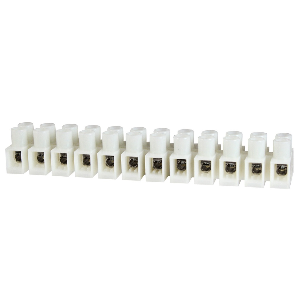 Euro Style Terminal Strip, 20 Amp, 600 Volt, White Nylon ...