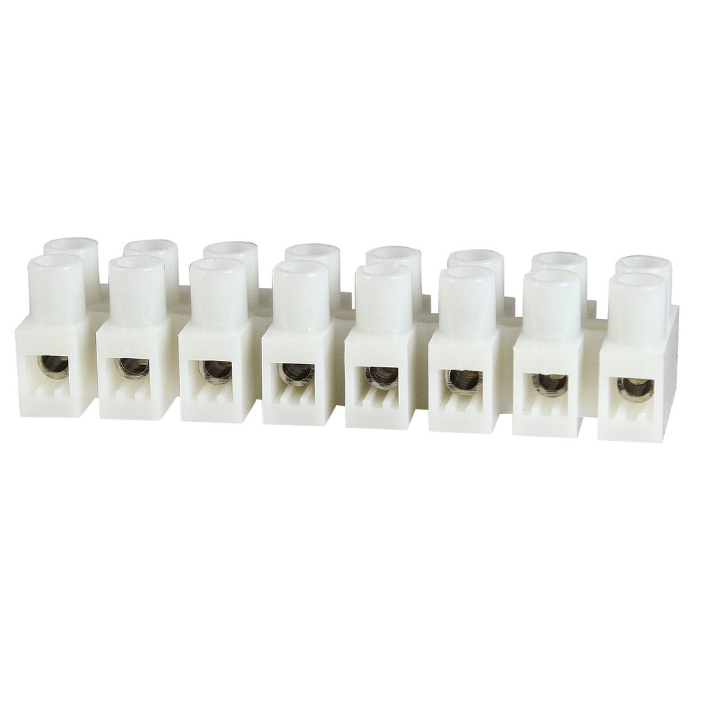 Euro Style Terminal Strip, 20 Amp, 600 Volt, White Nylon ...