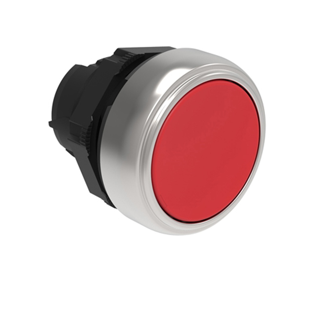 22mm Plastic Push Button, Momentary, Red, Flush | SourceASI