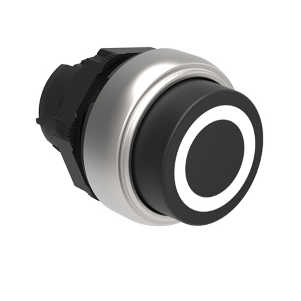 22mm Extended Black Push Button OFF Switch Symbol O, Momentary, Flush ...