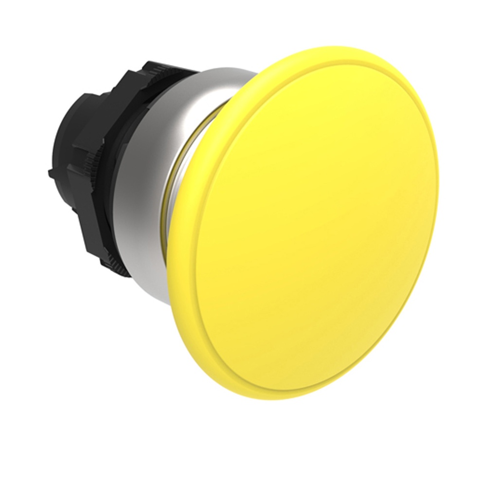 Mushroom Push Button Switch, 40mm Head, Momentary Return, Yellow ...