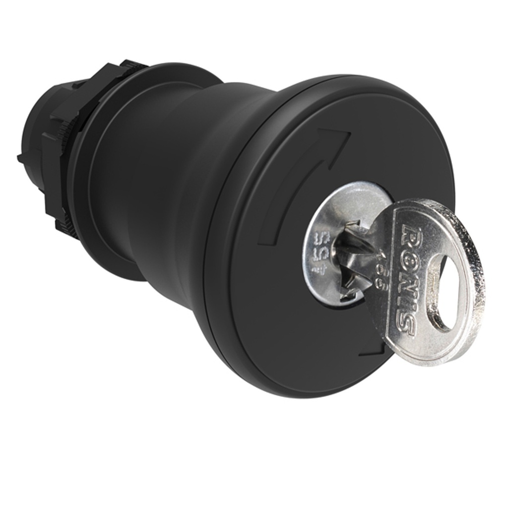 Latched Turn Key to Release 40mm Black Mushroom Push Button Switch ...