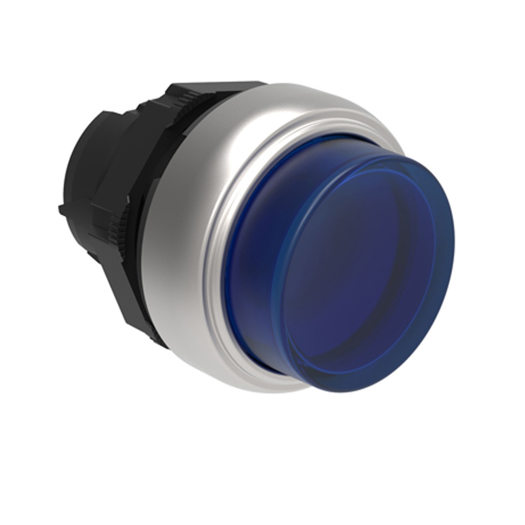 Illuminated Momentary Push Button Switch, Blue, Extended, 22mm | SourceASI