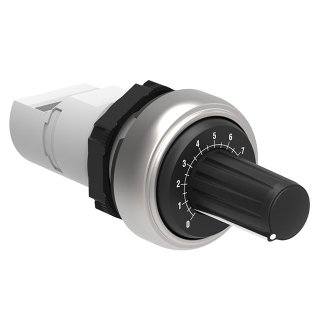 1k Ohms Potentiometer, 22mm Mounting, Silver Bezel | SourceASI.com