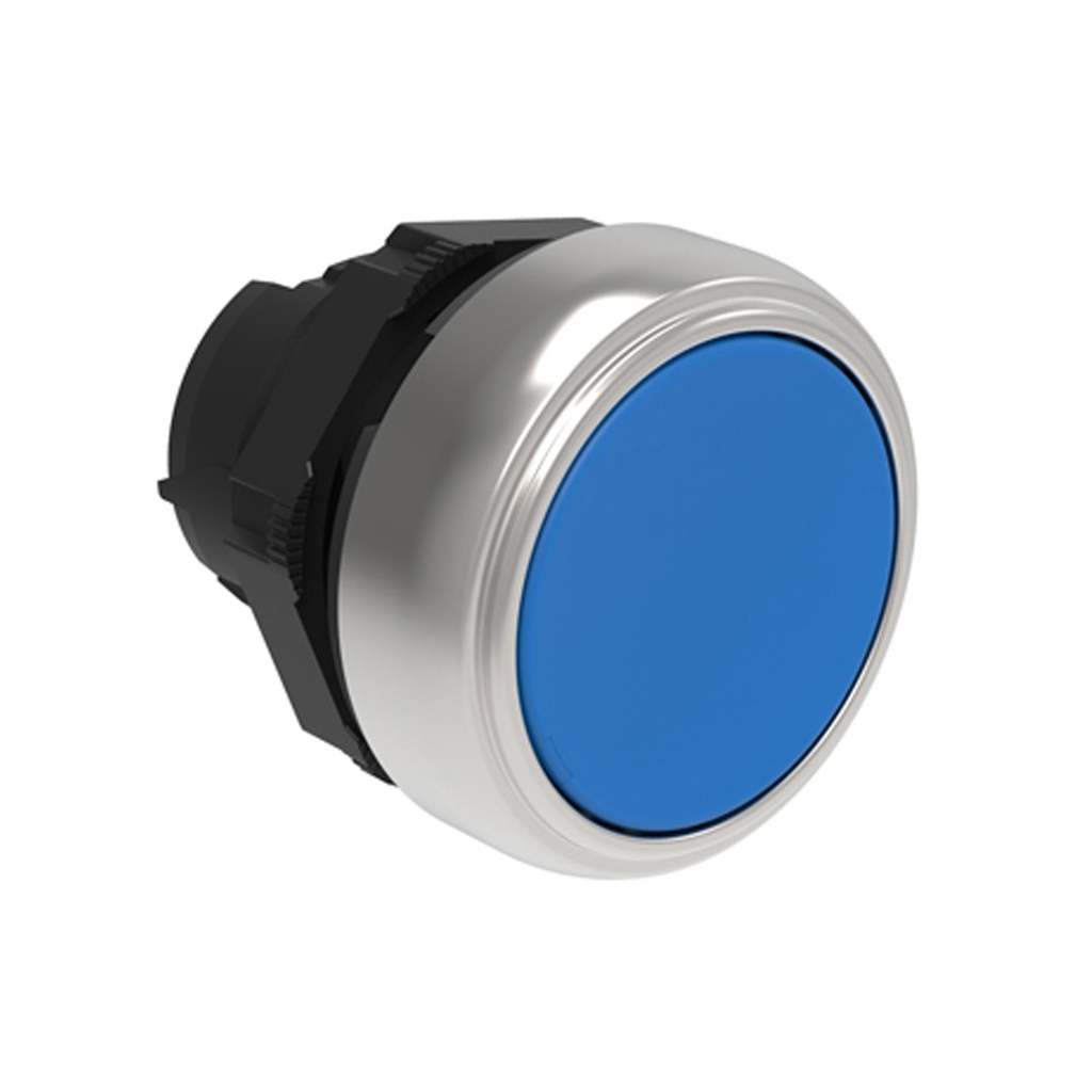 Push On-Push Off Button Switch, Flush, Blue, 22mm | SourceASI.com