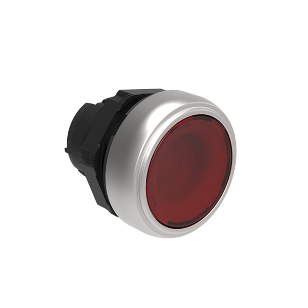 Illuminated Push On Push Off Button Swtitch, Flush, RED, 22mm | SourceASI